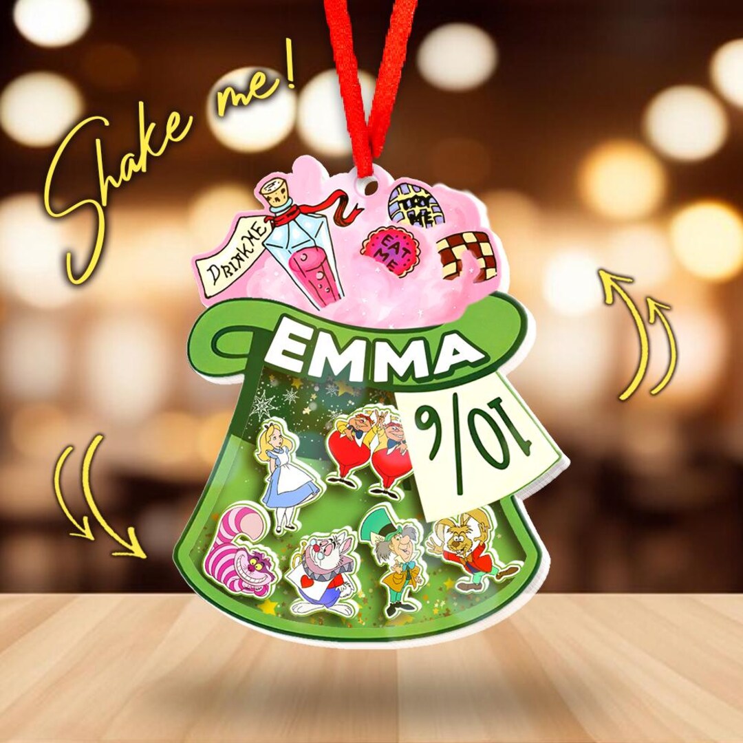 Personalized Alice in the Wonderland Christmas 4D Shaker Ornament ...