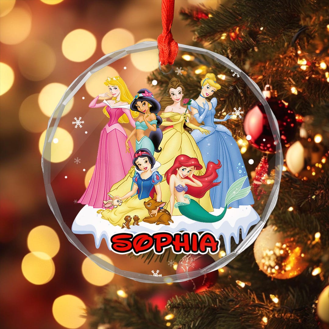 Personalized Disney Princesses Ornament, Princess Christmas Ornament ...