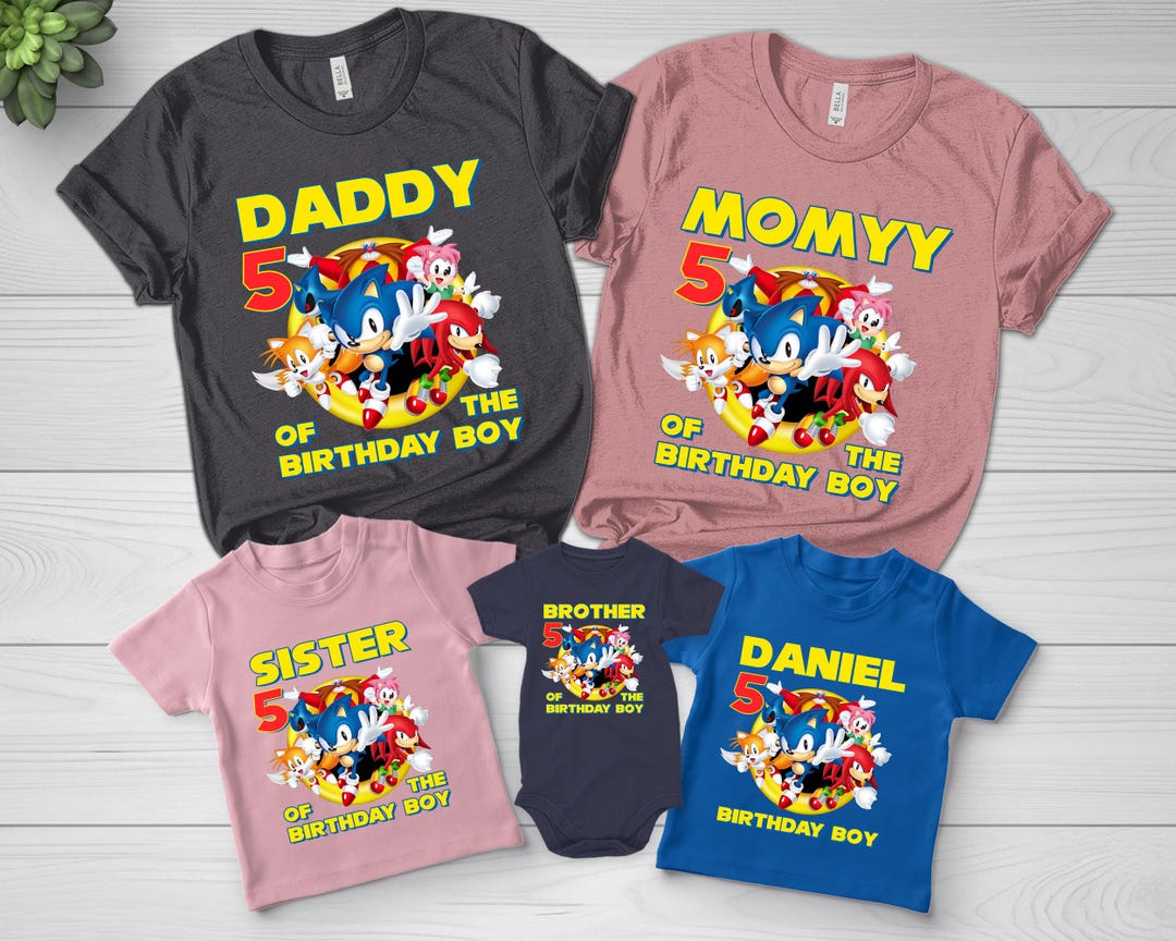 Sonic Birthday Shirt Personalized, Custom Sonic Shirt, Sonic Family ...
