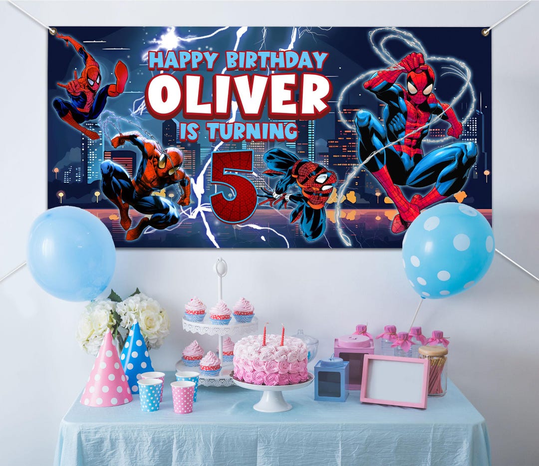 Spider Man Backdrop Banner, Spider-man Birthday Background, Superhero ...