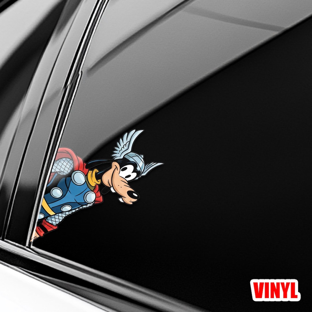 Disney Super Hero Peeker Sticker, Funny Disney Cartoon Vinyl Decal ...