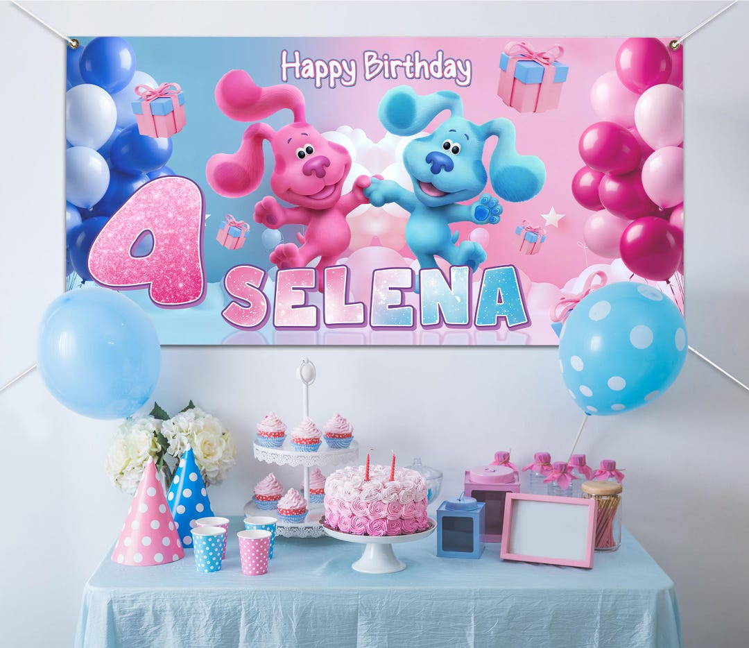 Blue's Clues Birthday Backdrop,blue's Clues Birthday Banner,blue's Clues Birthday Personalized ...