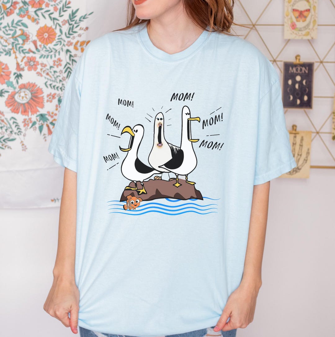 Mom Mom Mom Finding Nemo Shirt, Nemo Seagull Shirt, Funny Nemo Tee ...