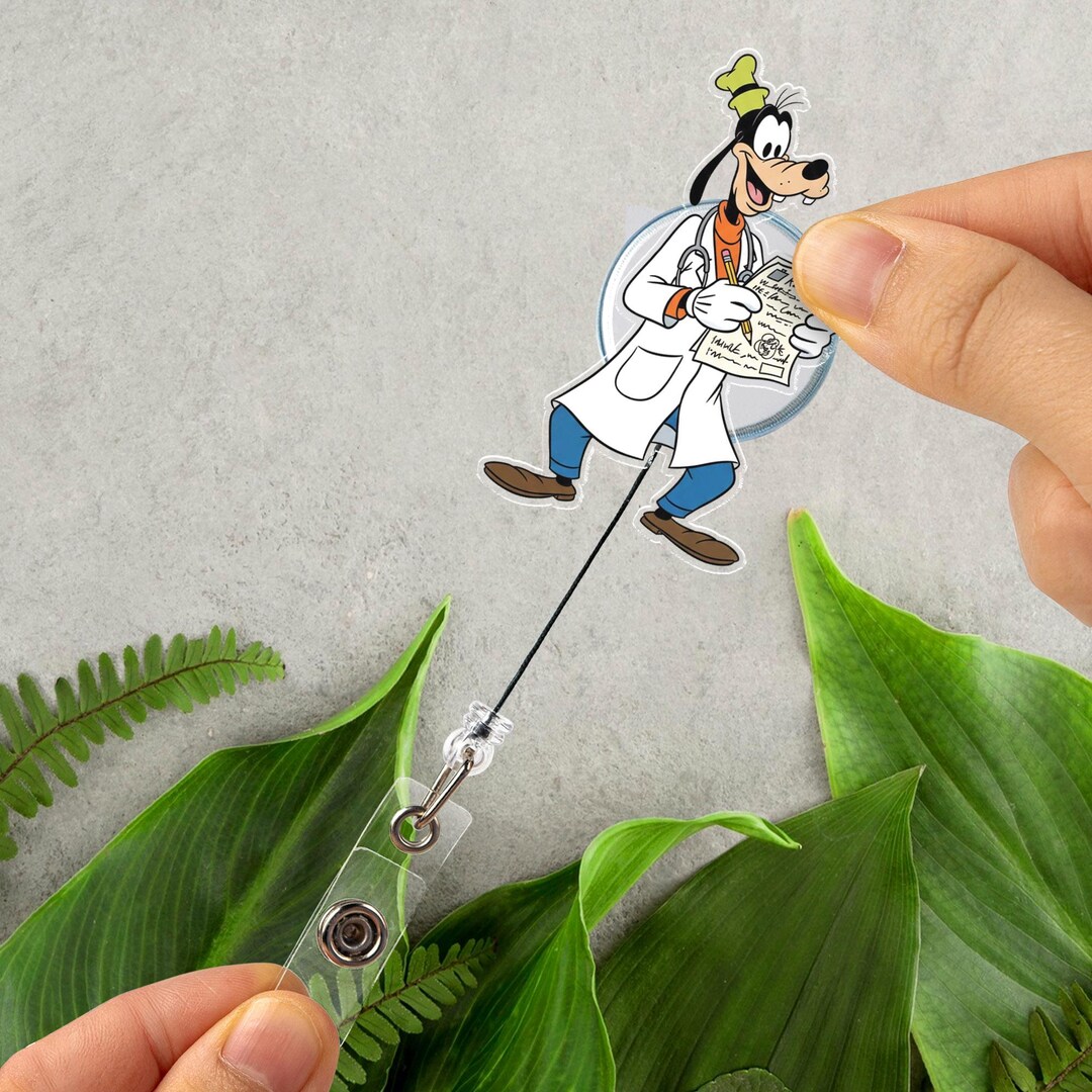 Custom Disney Nurse Goofy Badge Reel, Personalized Badge, Retractable ...