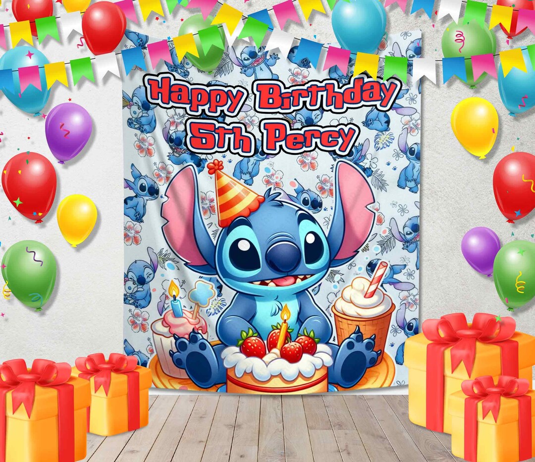 Stitch Banner, Birthday Banner, Stitch Party Birthday, Stitch Birthday ...