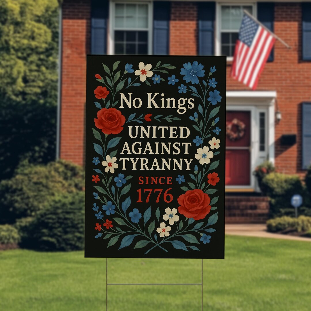 No Kings Protest Sign, Plastic Protest or Yard Sign, Anti Trump Sign ...