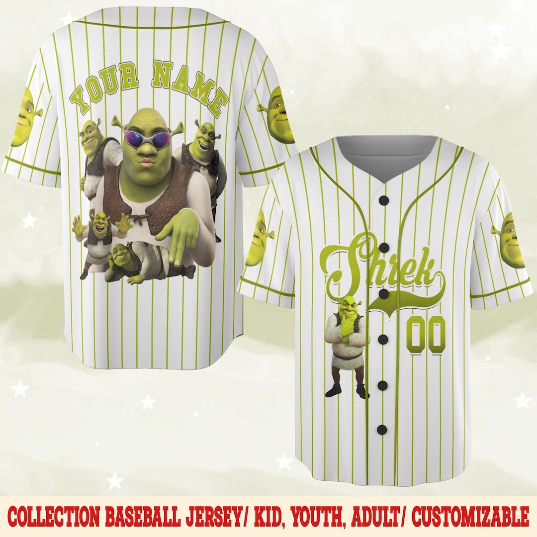 Personalized Shrek Baseball Jersey Shirt, Shrek and Fiona Baseball ...