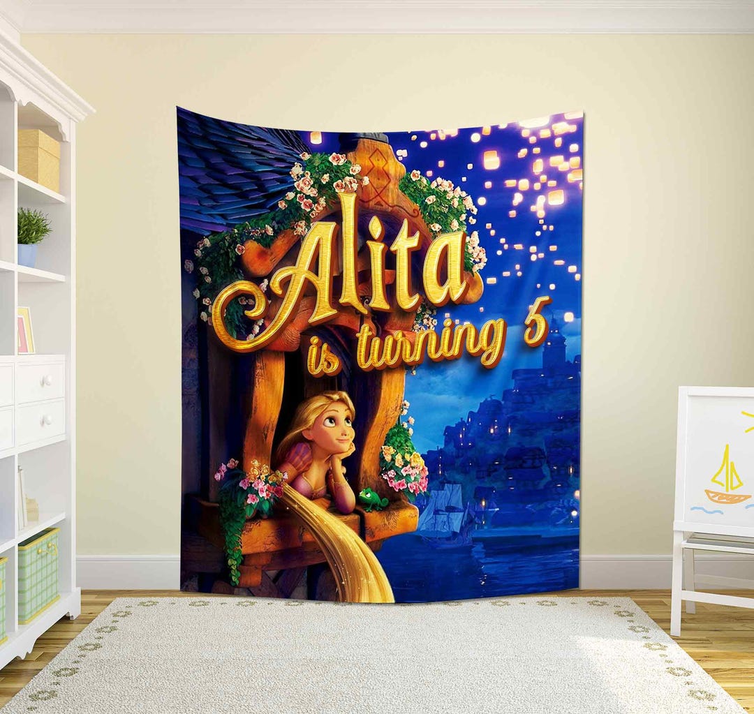 Tangled Rapunzel Backdrop, Tangled Rapunzel Banner, Tangled Rapunzel ...