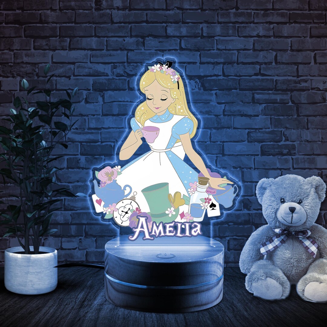Personlalized Disney Alice in Wonderland Night Light, Cheshire Cat We ...