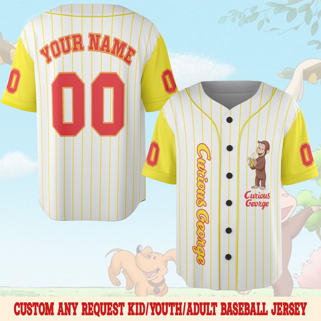 Curious George Birthday Baseball Jersey/curious George Baseball Shirt ...