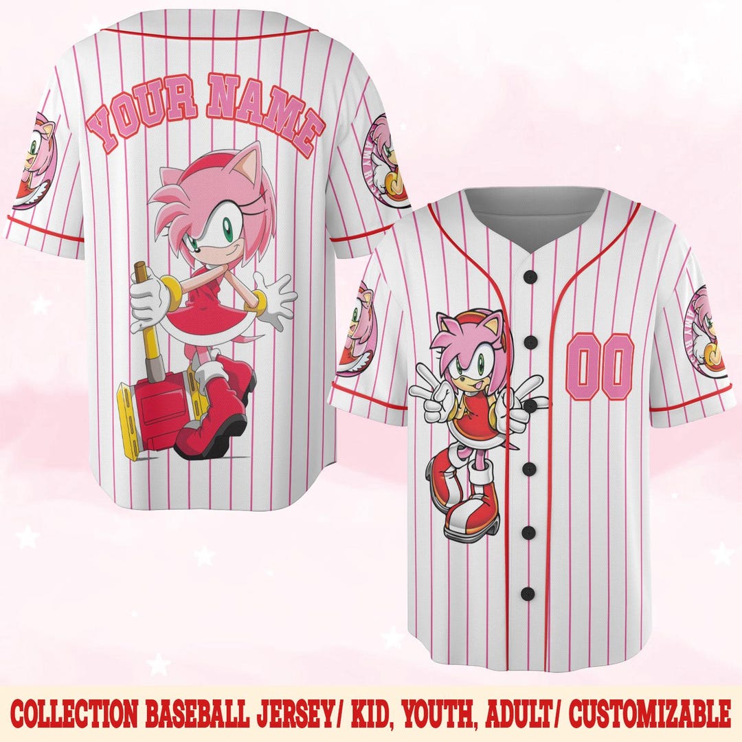 Personalize Sonic the Hedgehog Amy Rose, Custom Sonic Jersey, Funny ...