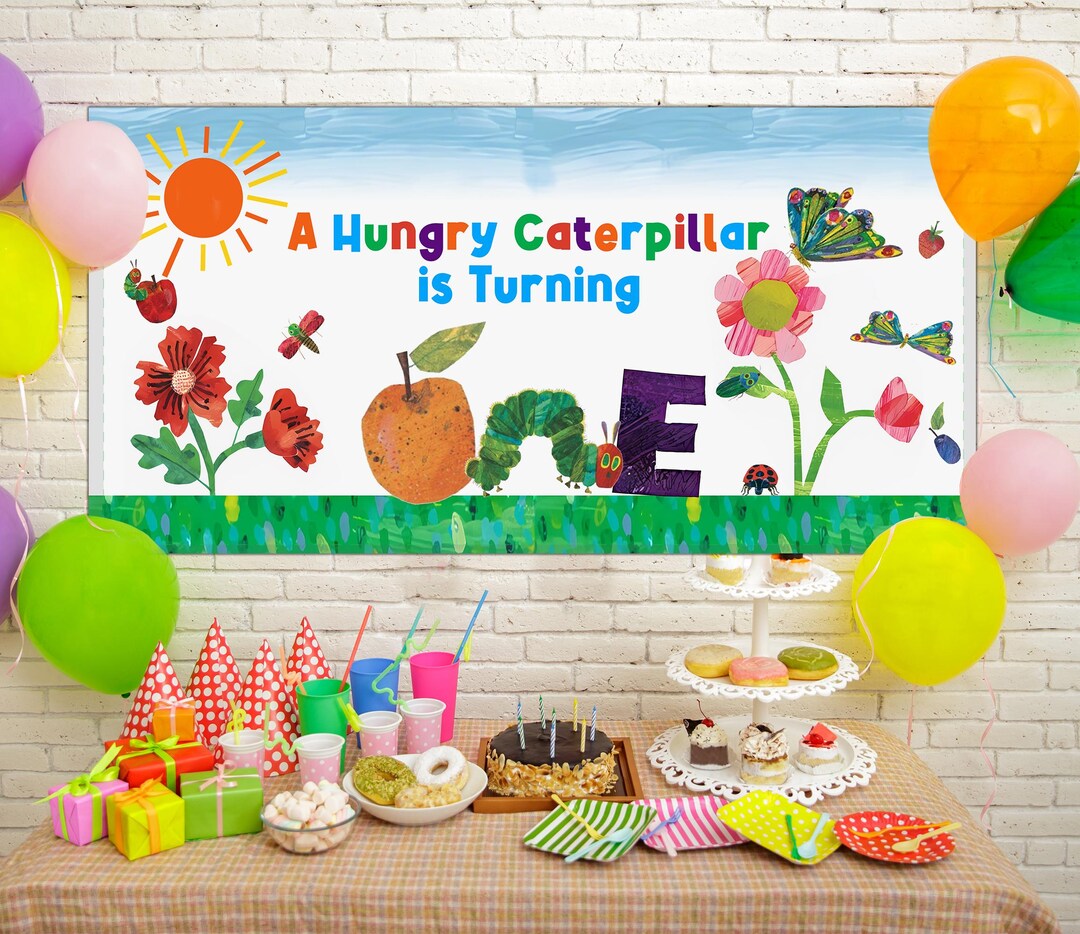 Personalized the Very Hungry Caterpillar Birthday Banner, Custom Banner ...