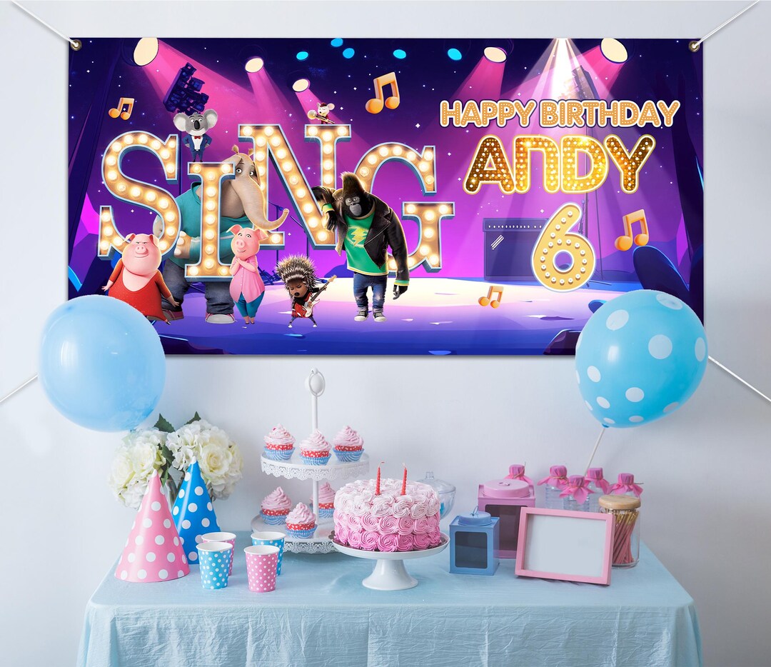 Sing 2 Personalized Birthday Party Backdrop,sing 2 Personalized Banner ...