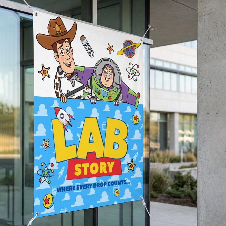 Lab Week 2026 Banner, Toy Story Lab Story Every Drop Counts Medical Lab ...