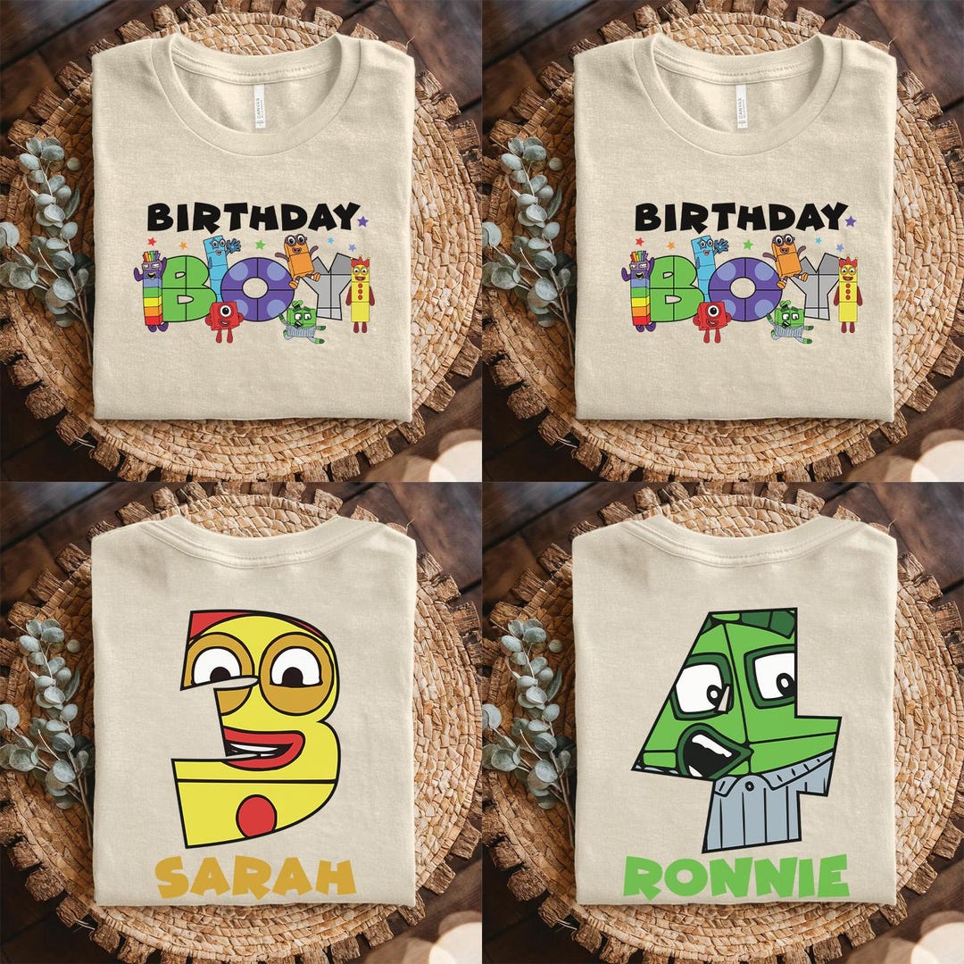 Numberblocks 2 Sides Shirt, Family Number-blocks Theme Party, Blocks ...
