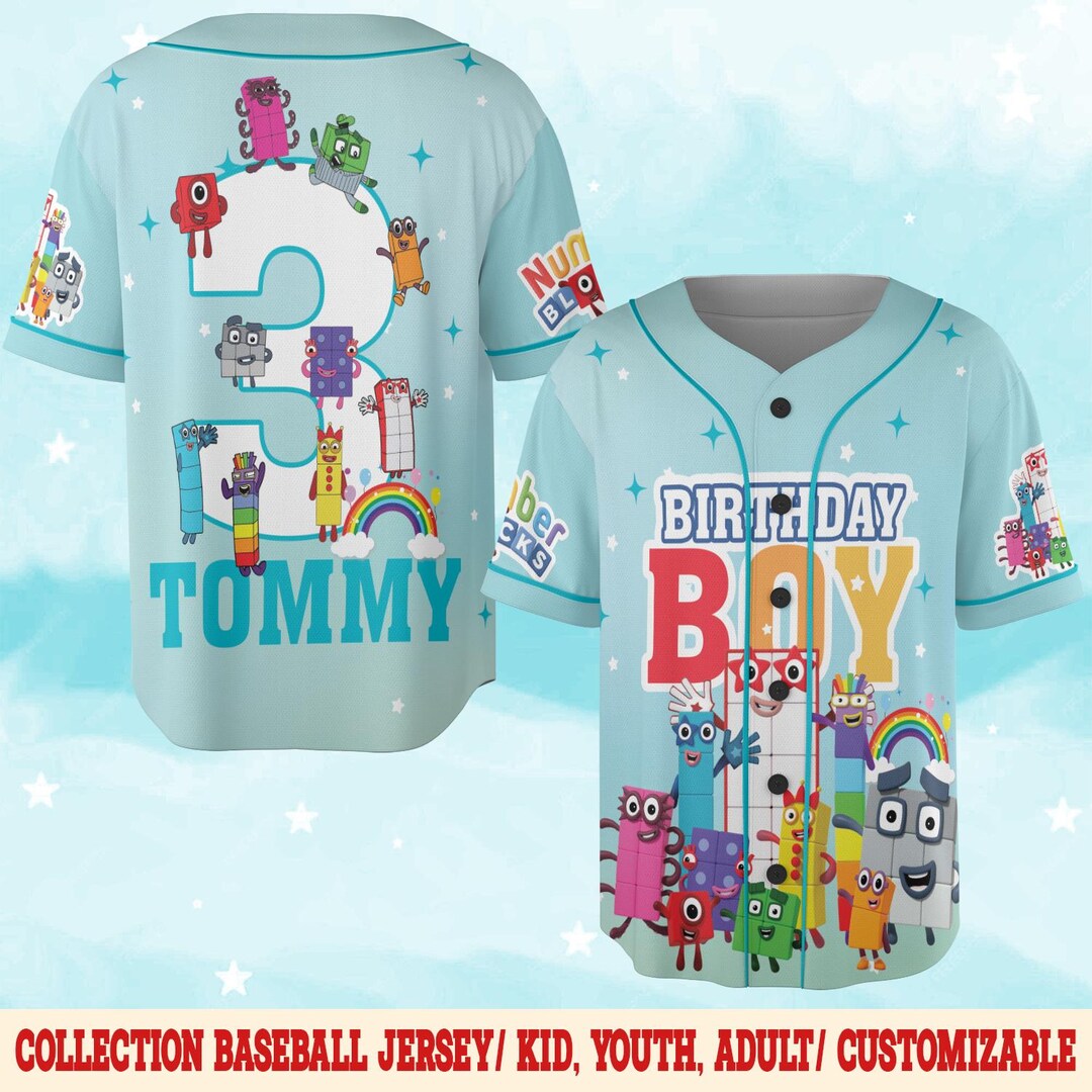 Custom Numberblocks Baseball Jersey, Personalized Numberblocks ...