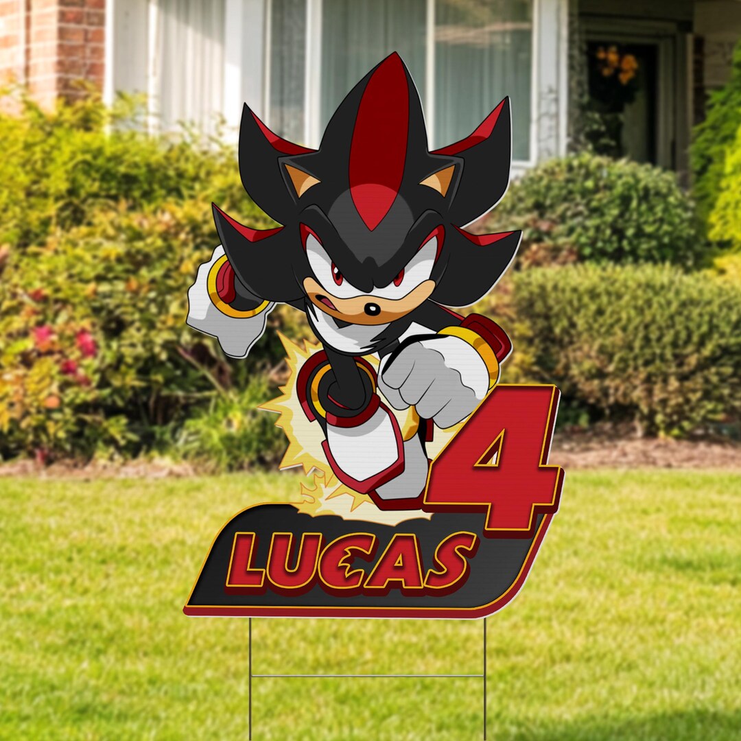Personalized Shadow the Hedgehogs Yard Sign, Sonic Party Cutout, Shadow ...
