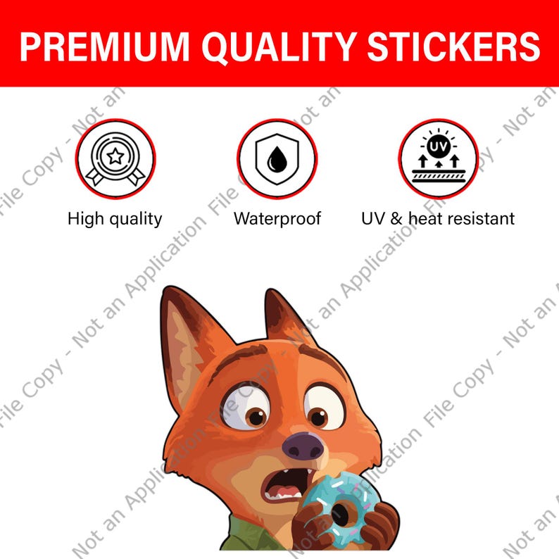 Funny Nick Wilde Zootopia Peeker Sticker, Vinyl Fox Expression Decal ...