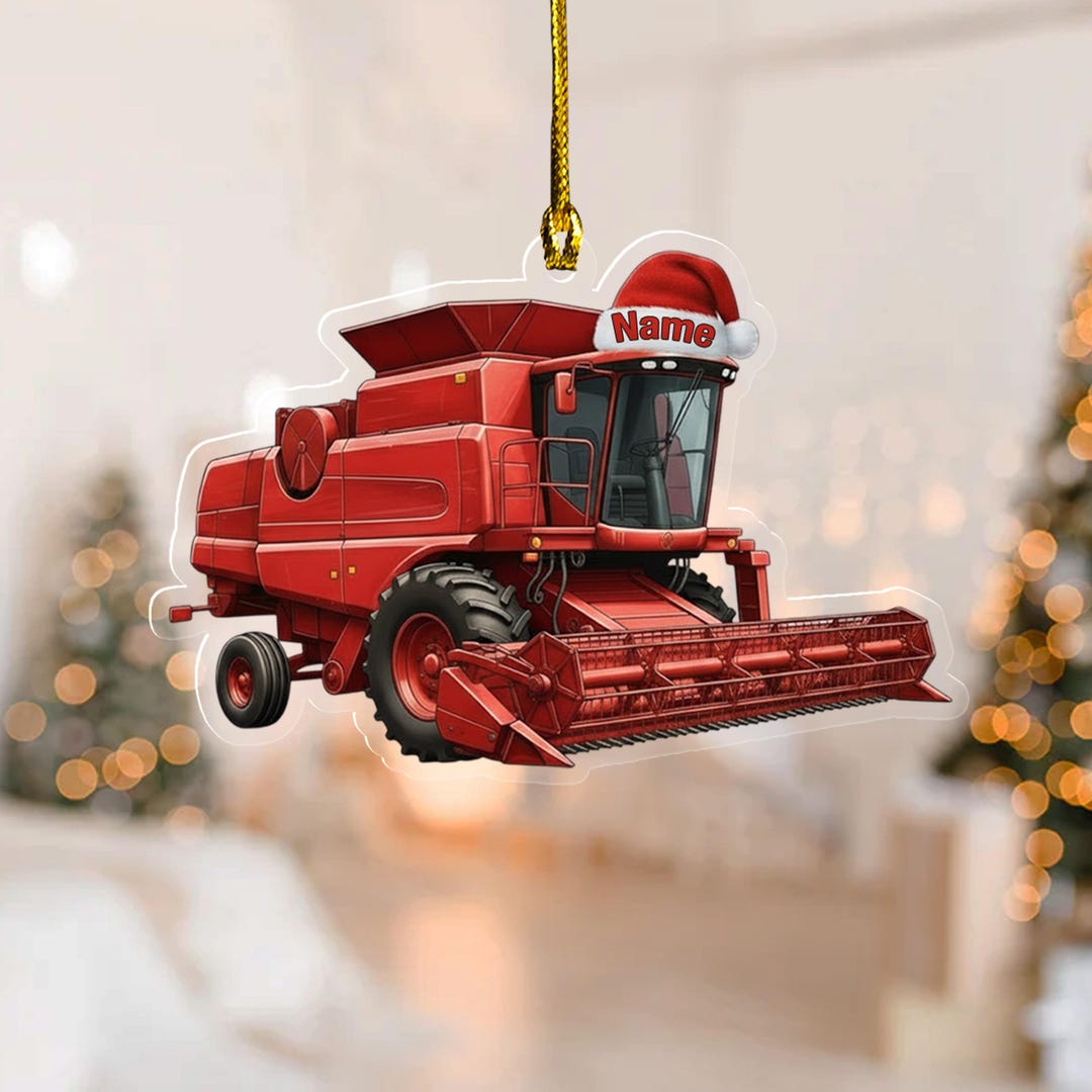 Combine Harvester Ornament, Custom 2025 2D Flat Gift for Farmer ...
