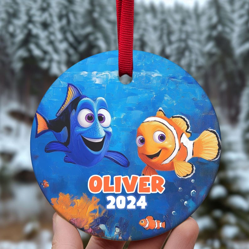 Personalized Finding Nemo Christmas Ornament, Finding Fish Customized ...