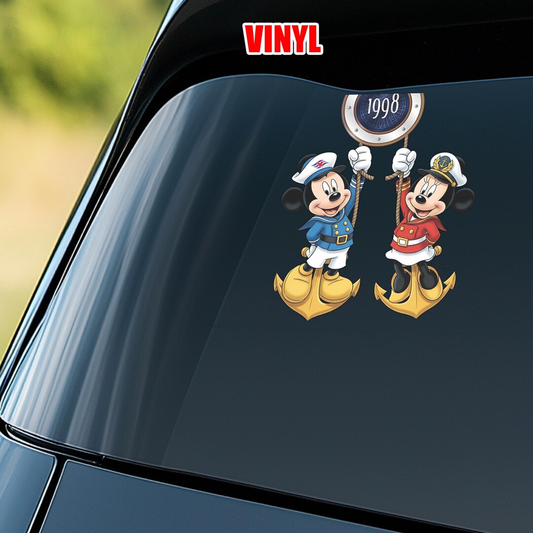 Mickey Minnie Mouse Smile Peeker Peeking Car Window Decals - Bumper ...