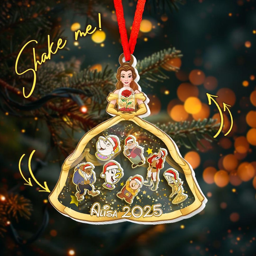 Personalized Disney Beauty and the Beast Christmas Ornament, Disney ...