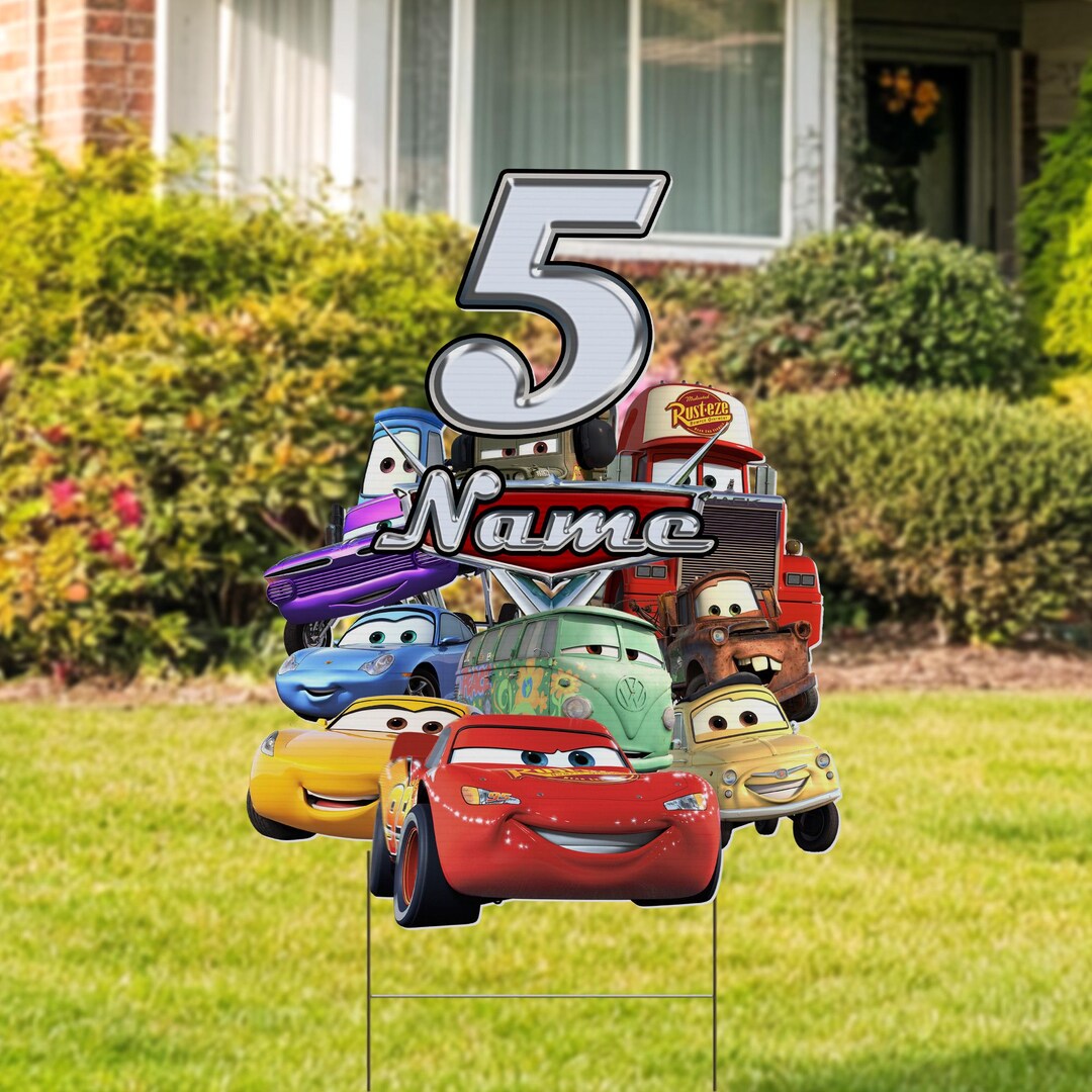 Custom Disney Cars Birthday Party Yard Sign Cut Out, Cars Standee ...
