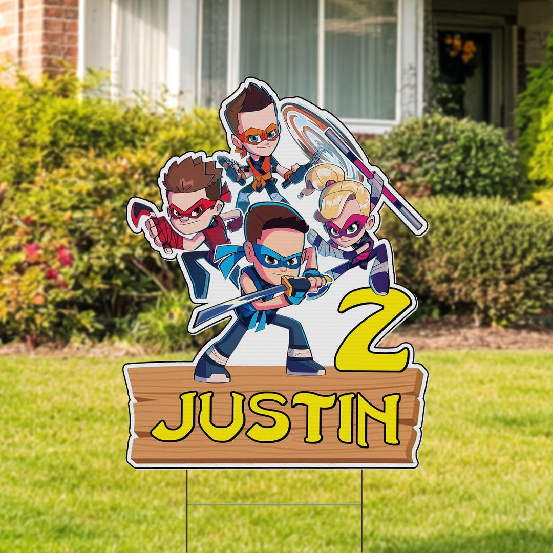 Ninja Kidz Yard Sign, Ninja Kids Birthday Decoration, Ninja Theme Cut ...