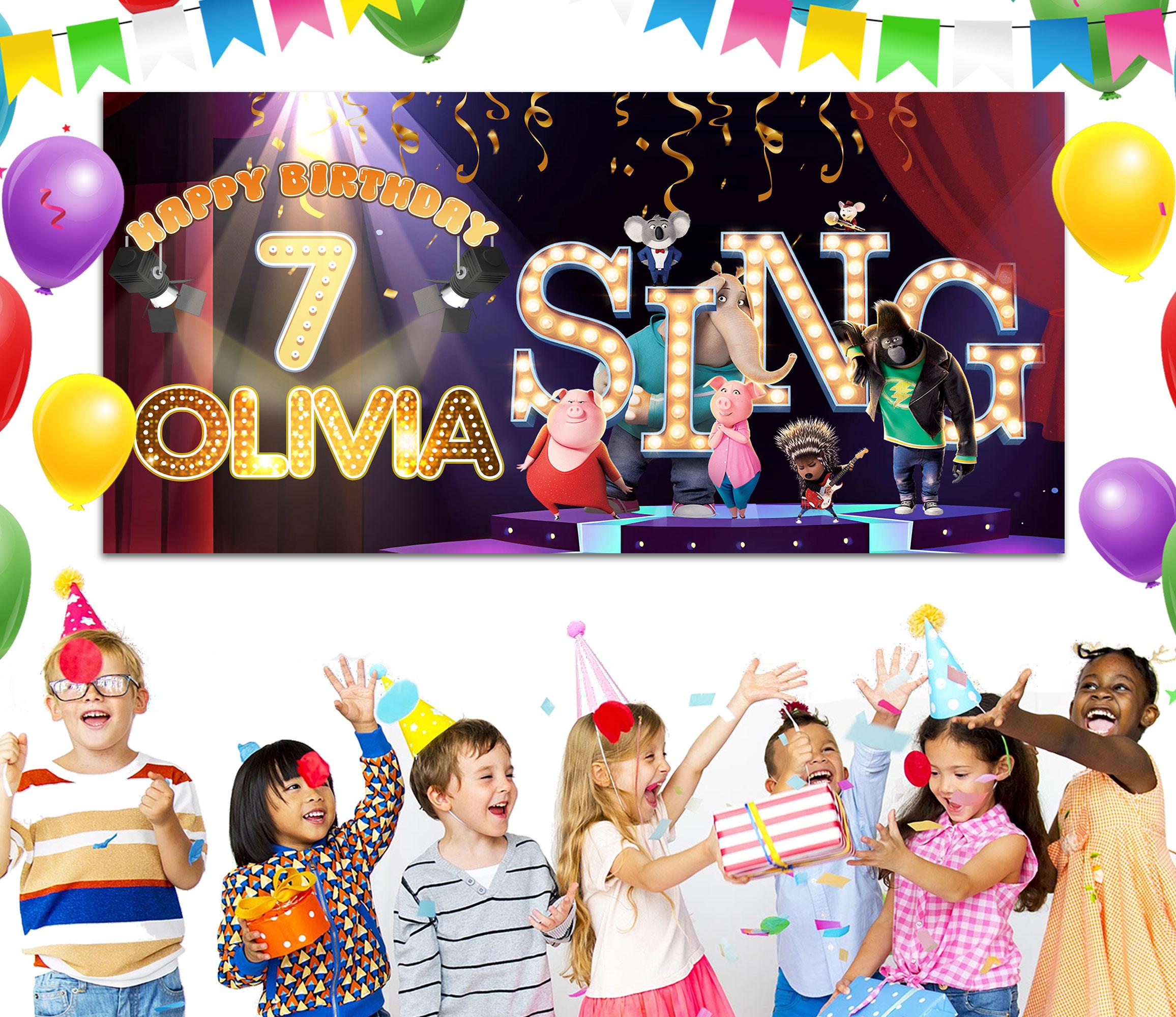 Sing Pig 2 Birthday Party Backdrop/sing 2 Birthday Banner/custom Sing ...
