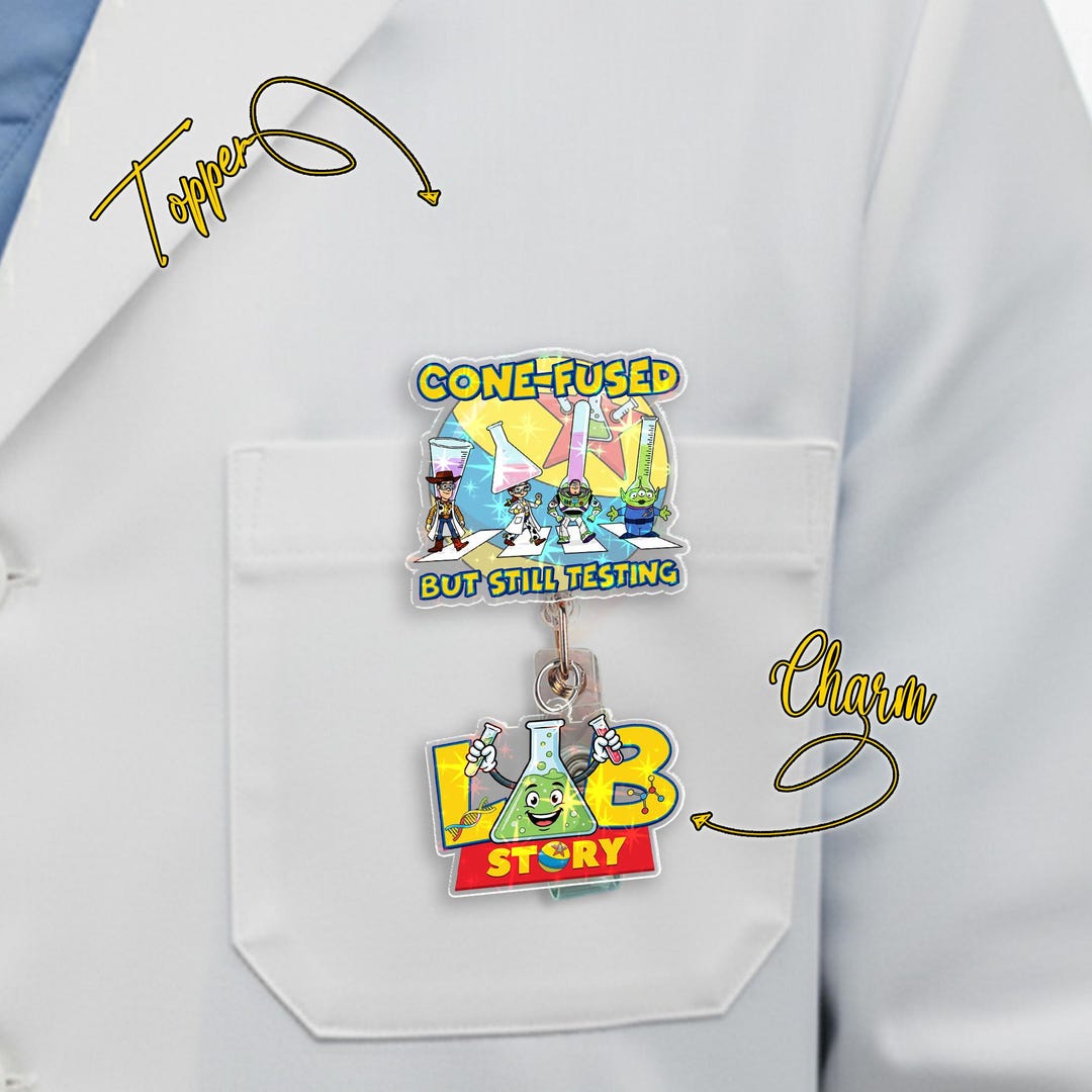 Personalized Lab Week Cone-fused Badge Reel: Toy Story Lab Tech Funny ...