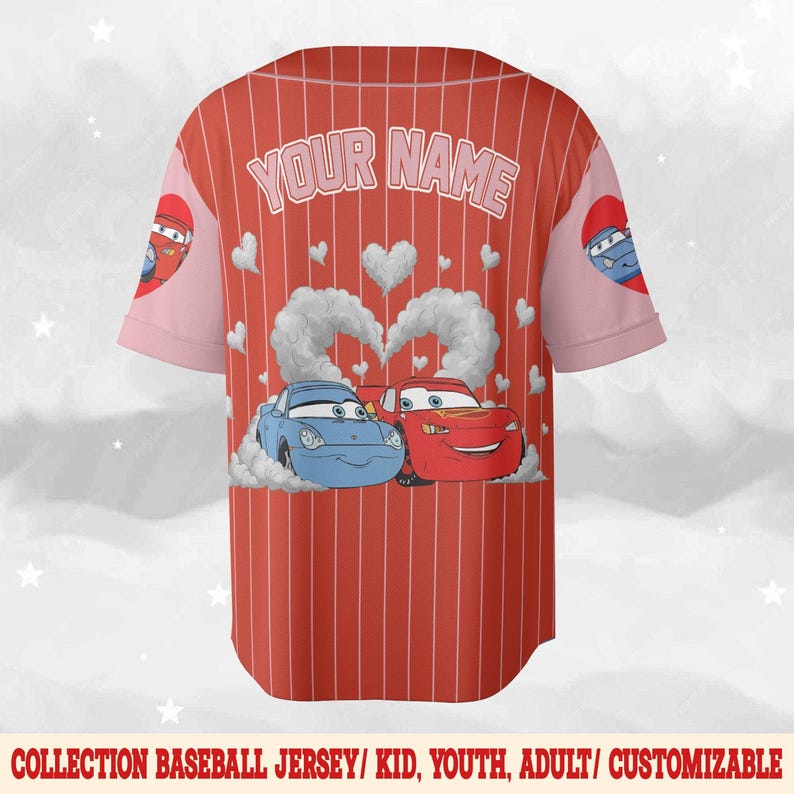 Custom Disney Cars Lightning Mcqueen Baseball Jersey, Couple Disney ...
