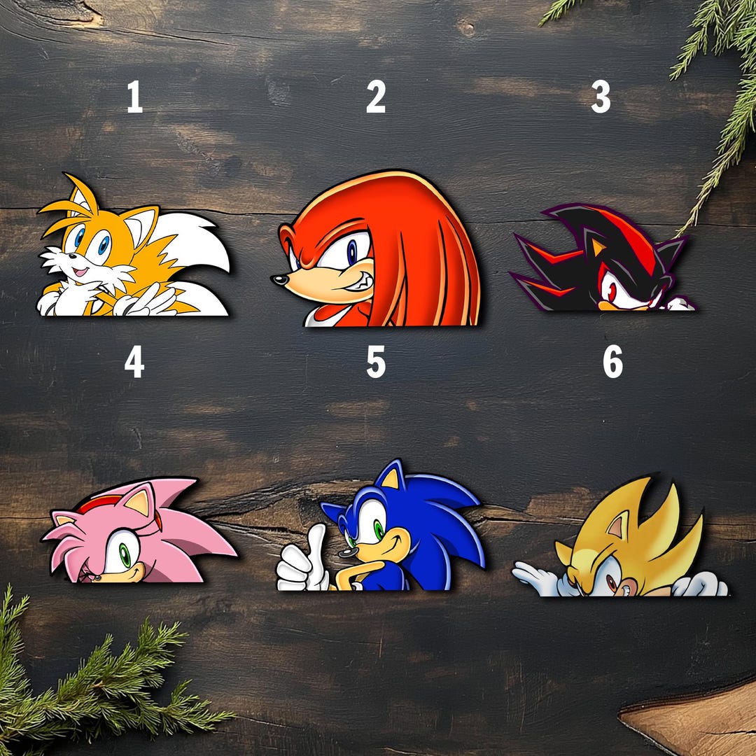 Sonic Shadow Amy Tails Knuckles Silver Peekaboo Peeker Peeking Car ...