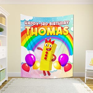 Personalized Numberblocks Birthday Banner, Birthday Theme Party ...