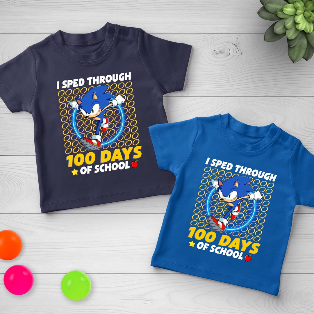 Sonic the Hedgehog Through 100 Days of School Shirt/sonic 100 Days of ...