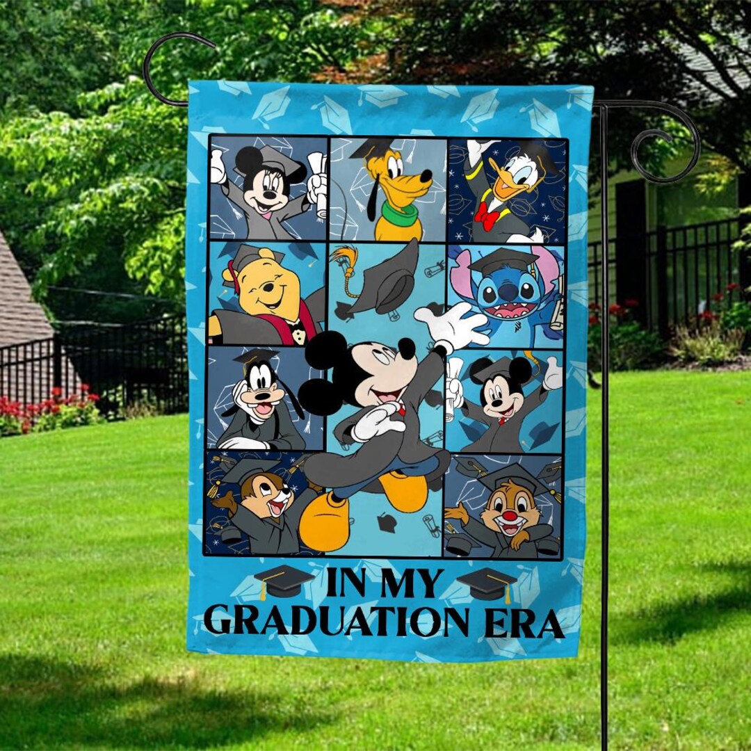 Vintage Disney in My Graduation Era Flag, Mickey and Friends Flag ...