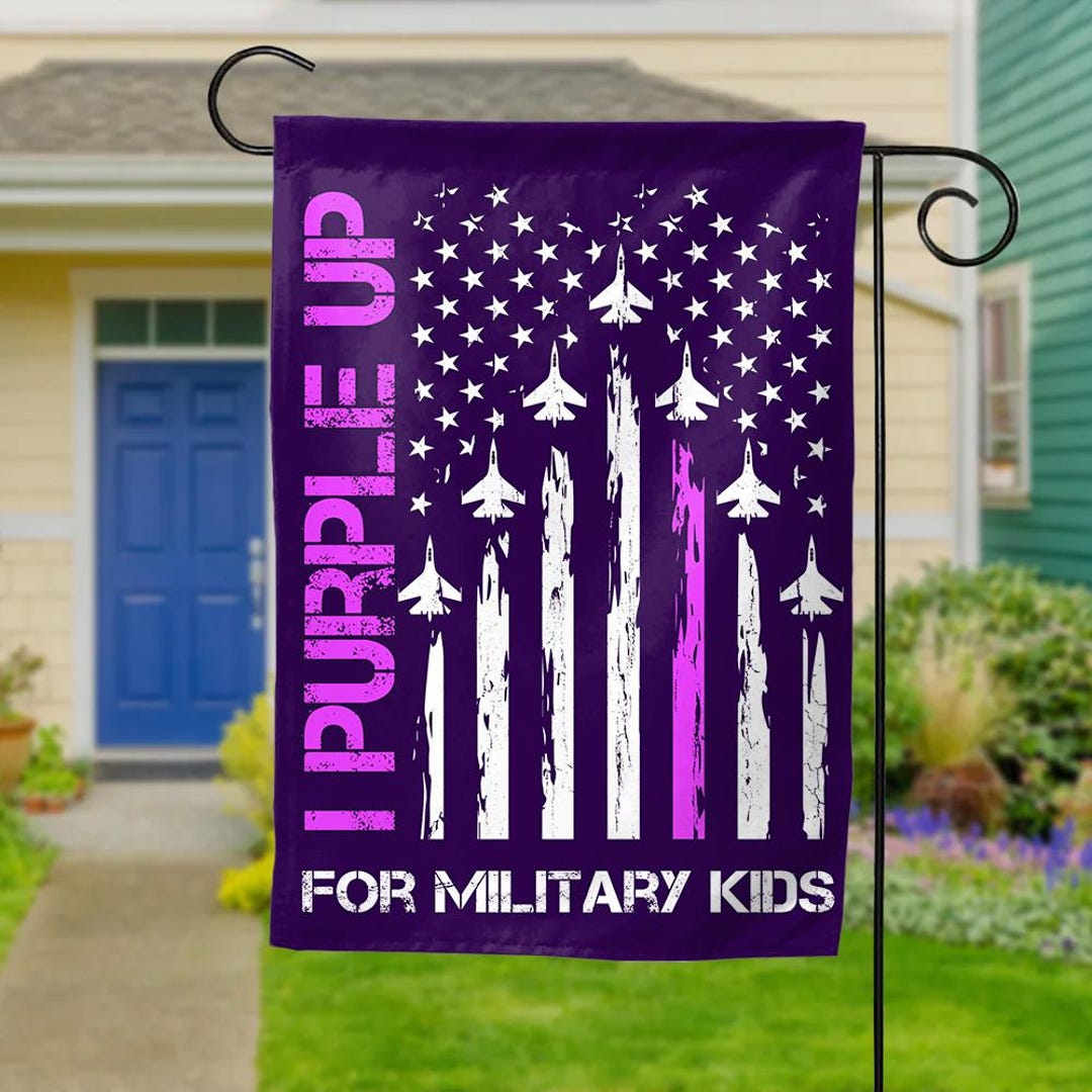 Purple up Military Child Garden Flag,purple up Garden Flag,purple up ...