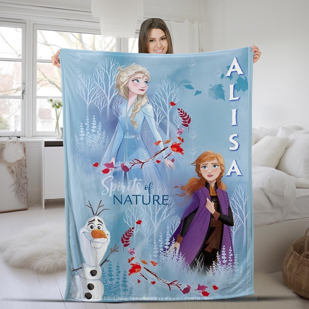 Custom Elsa Anna Disney Frozen Blanket, Disney Princess Blanket With ...