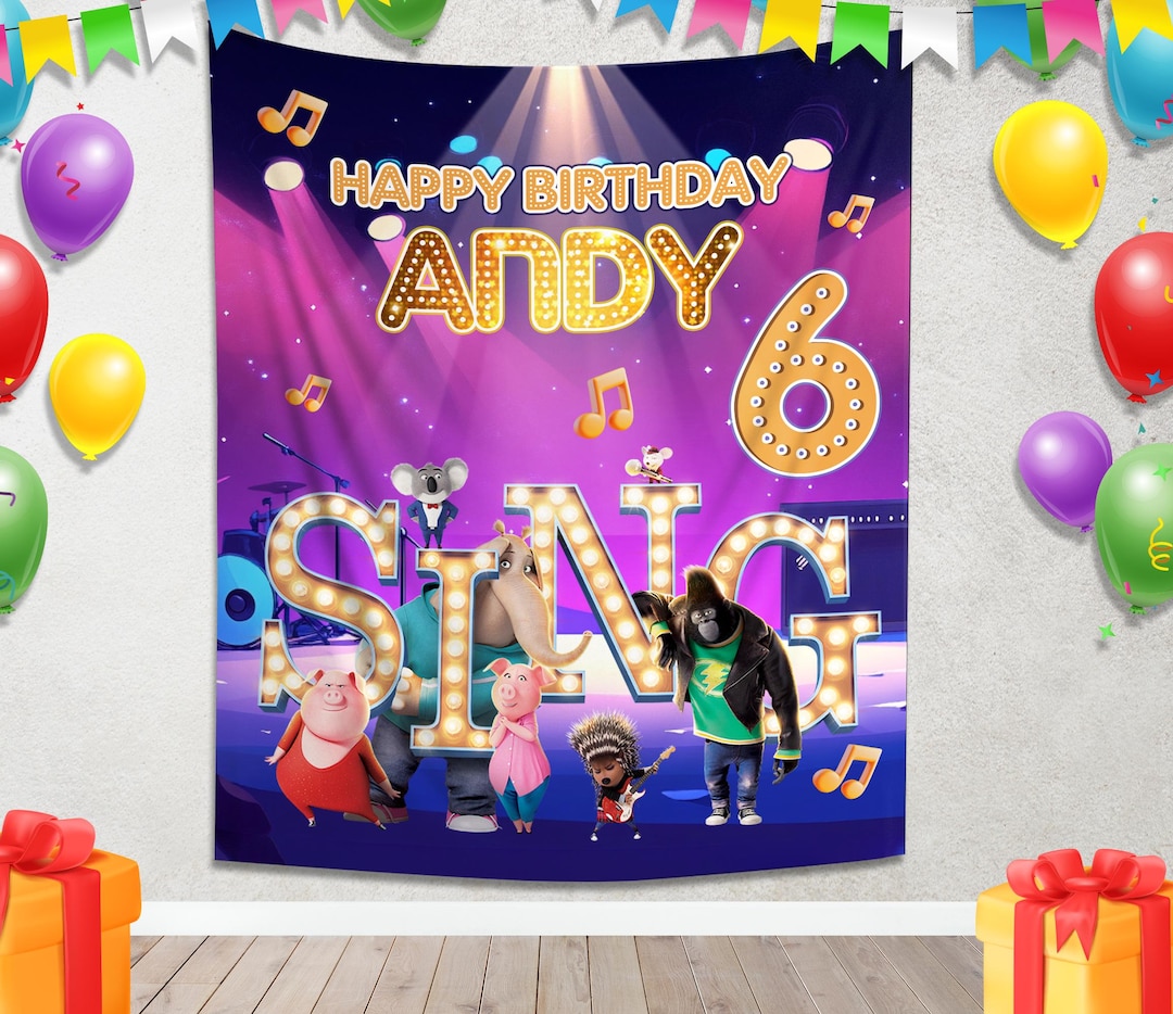 Sing 2 Personalized Birthday Party Backdrop,sing 2 Personalized Banner ...
