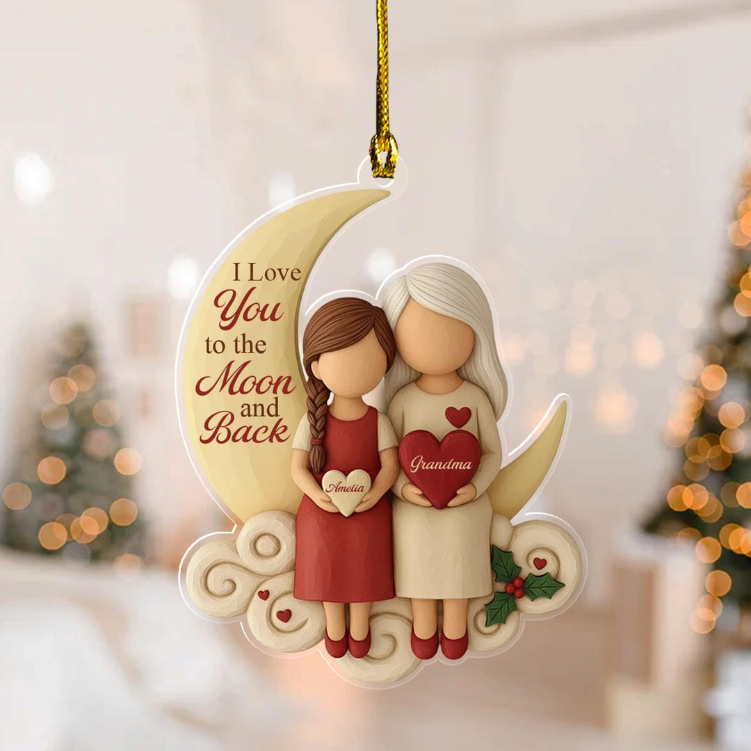 Personalized Grandma Grandchild Ornament,i Love You to the Moon and ...