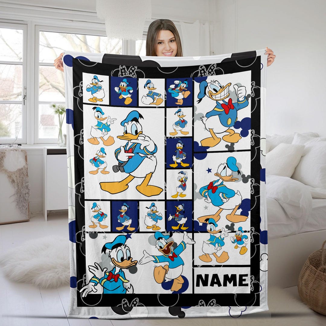 Disney Donald Duck Custom Blanket,personalized Sherpa Fleece Kids Name ...