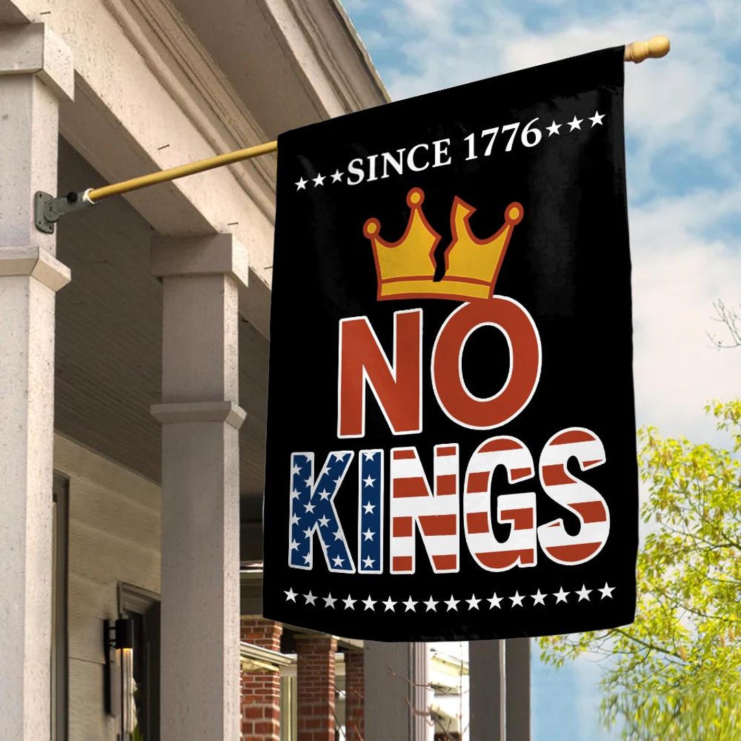 Bandera de jardín "No Kings", letrero anti-Trump, letrero de ...