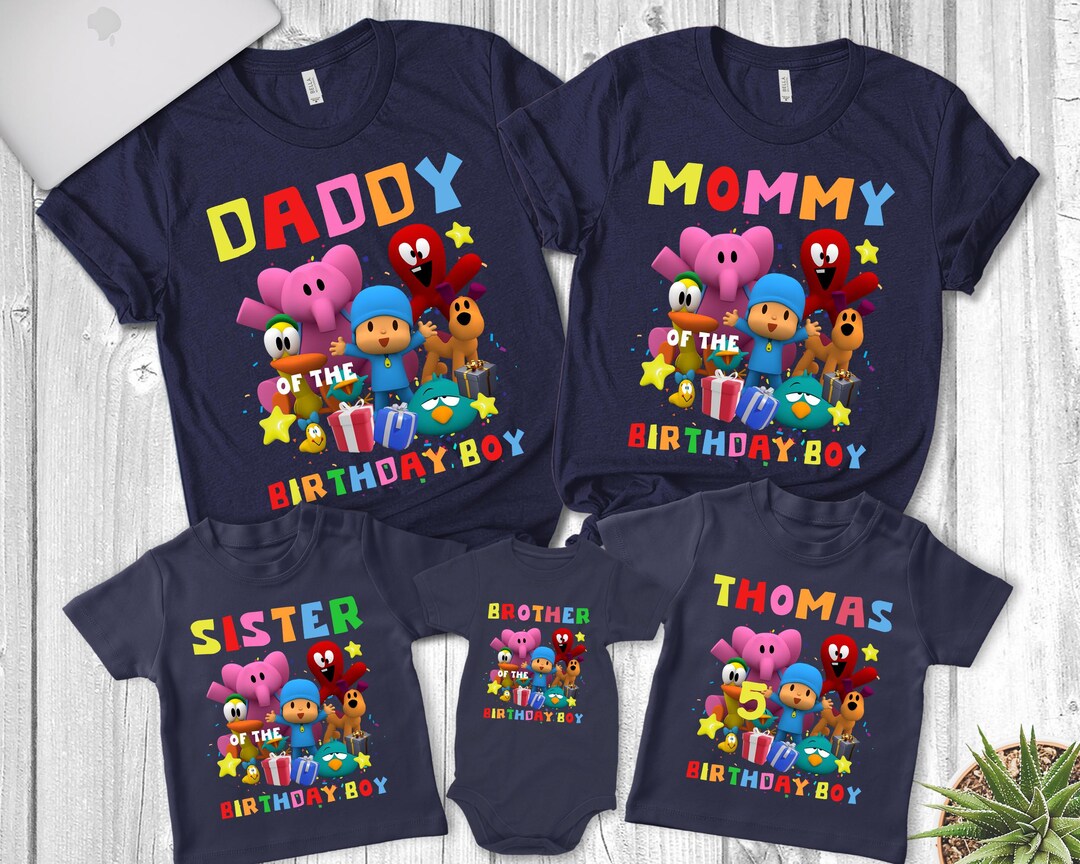 Pocoyo Birthday Tee,pocoyo Birthday Party Shirt,pocoyo Personalized ...
