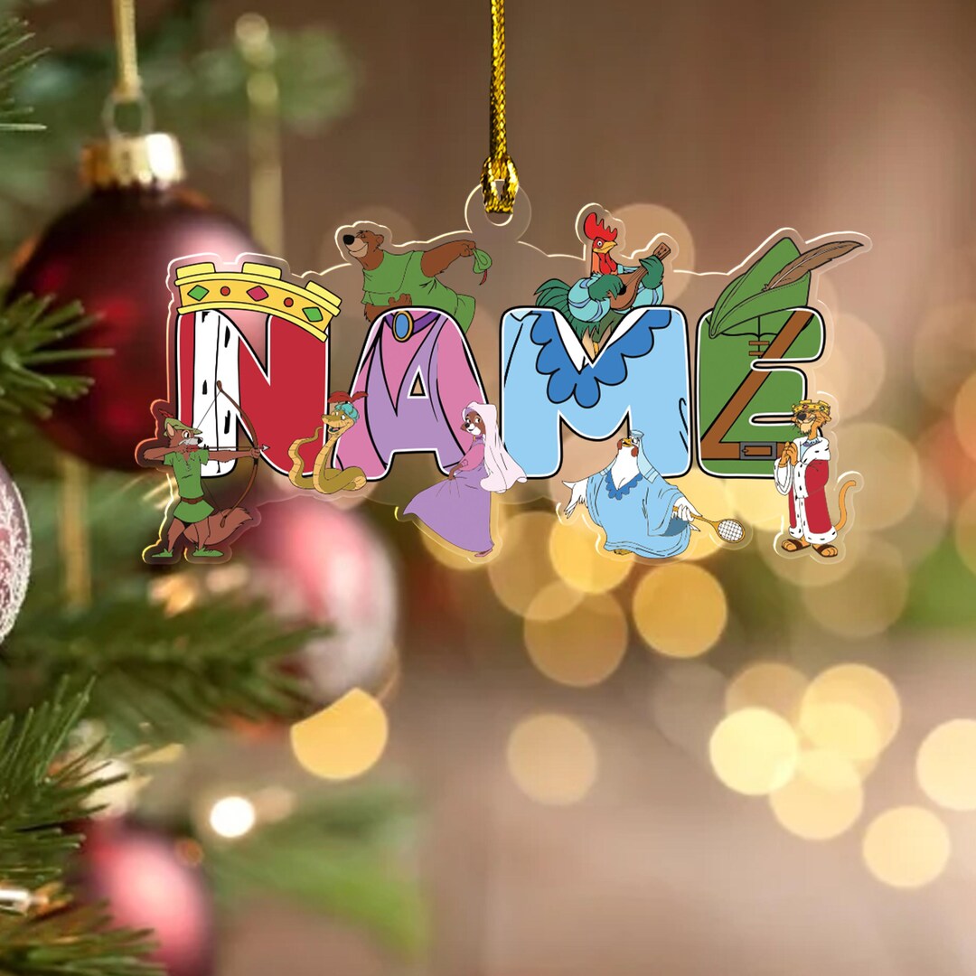 Personalized Robin Hood Christmas Ornament, Hero Fox Alphabet Xmas Tree ...