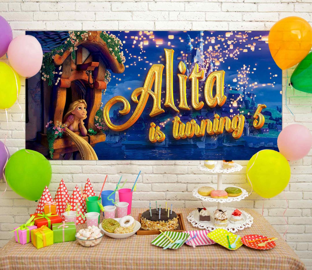 Tangled Rapunzel Backdrop, Tangled Rapunzel Banner, Tangled Rapunzel ...