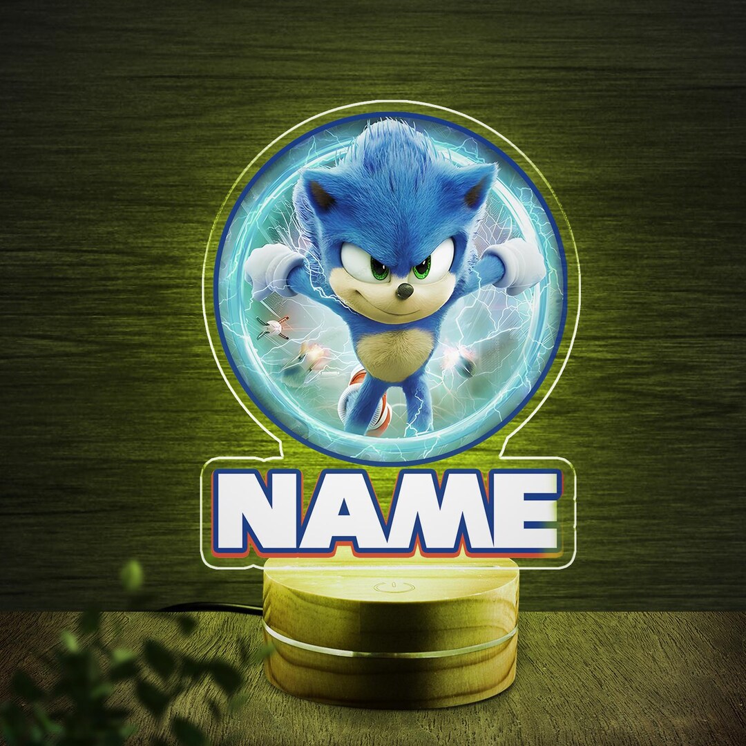 Personalized Sonic Hedgehog LED Night Light, LED Lamp, Personalized ...
