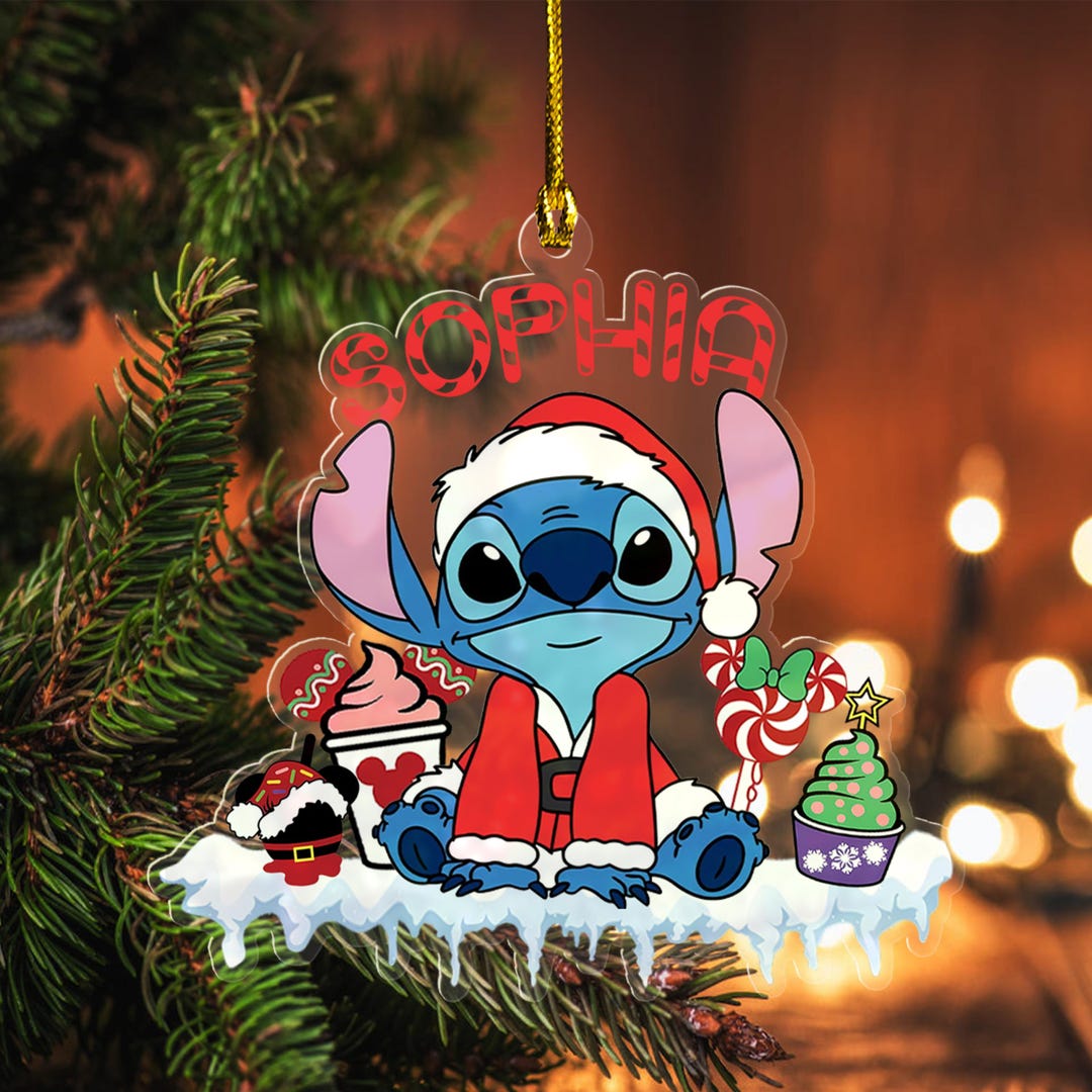 Personalized Disney Stitch Christmas Ornament, Lilo and Stitch Ornament ...
