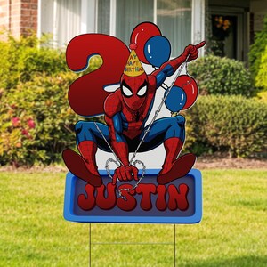 Spidey Birthday Sign, Avengers Birthday Yard Sign Cut Out, Superhero ...