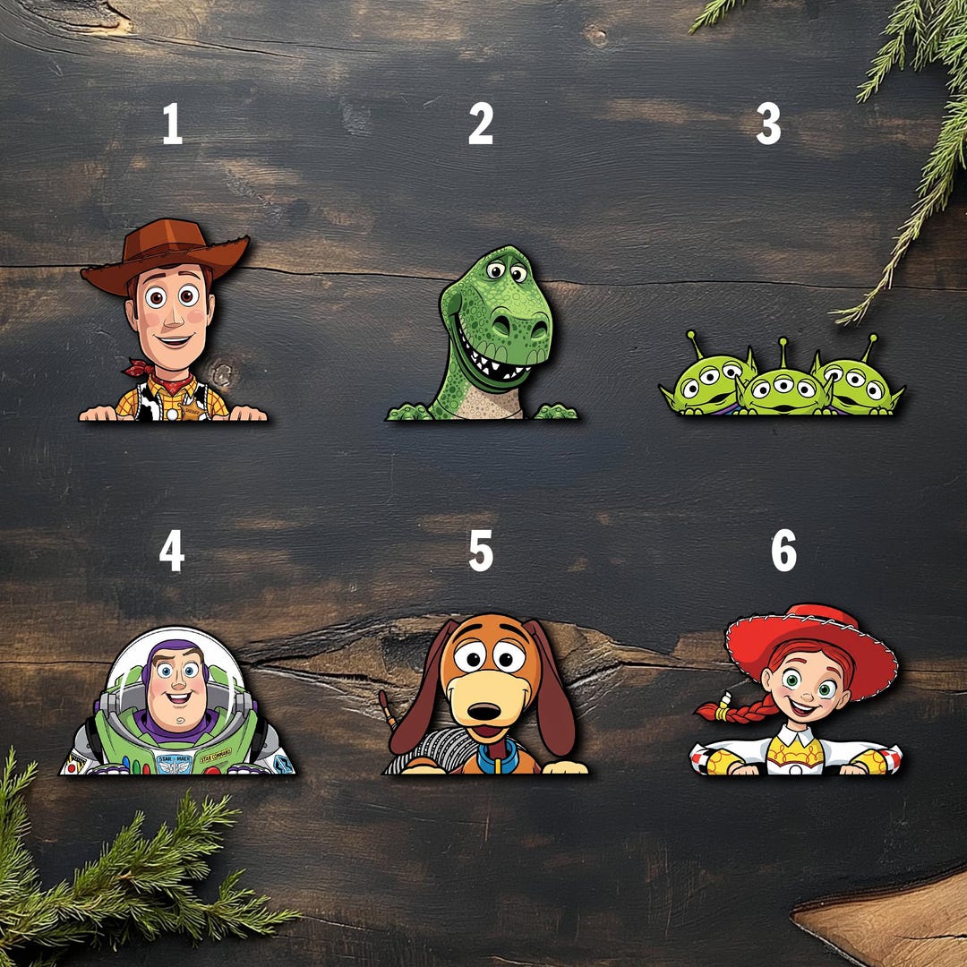 Toys Crossing Peeker Car Decal/ Toy Story Pixar Peekaboo Window Bumper ...