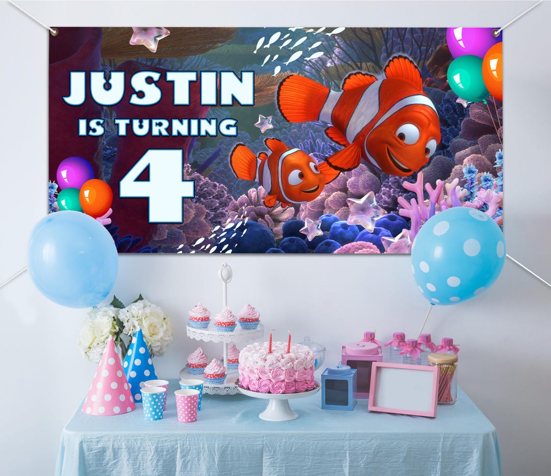 Custom Disney Finding Nemo Birthday Backdrop, Finding Nemo ...