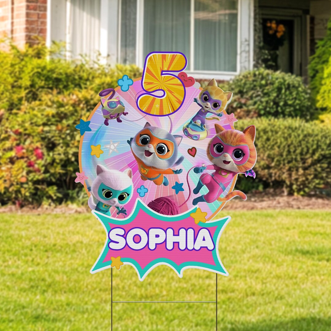 Disney Super Kitties Cute Cats Yard Sign Cutouts, Outdoor Decoration ...